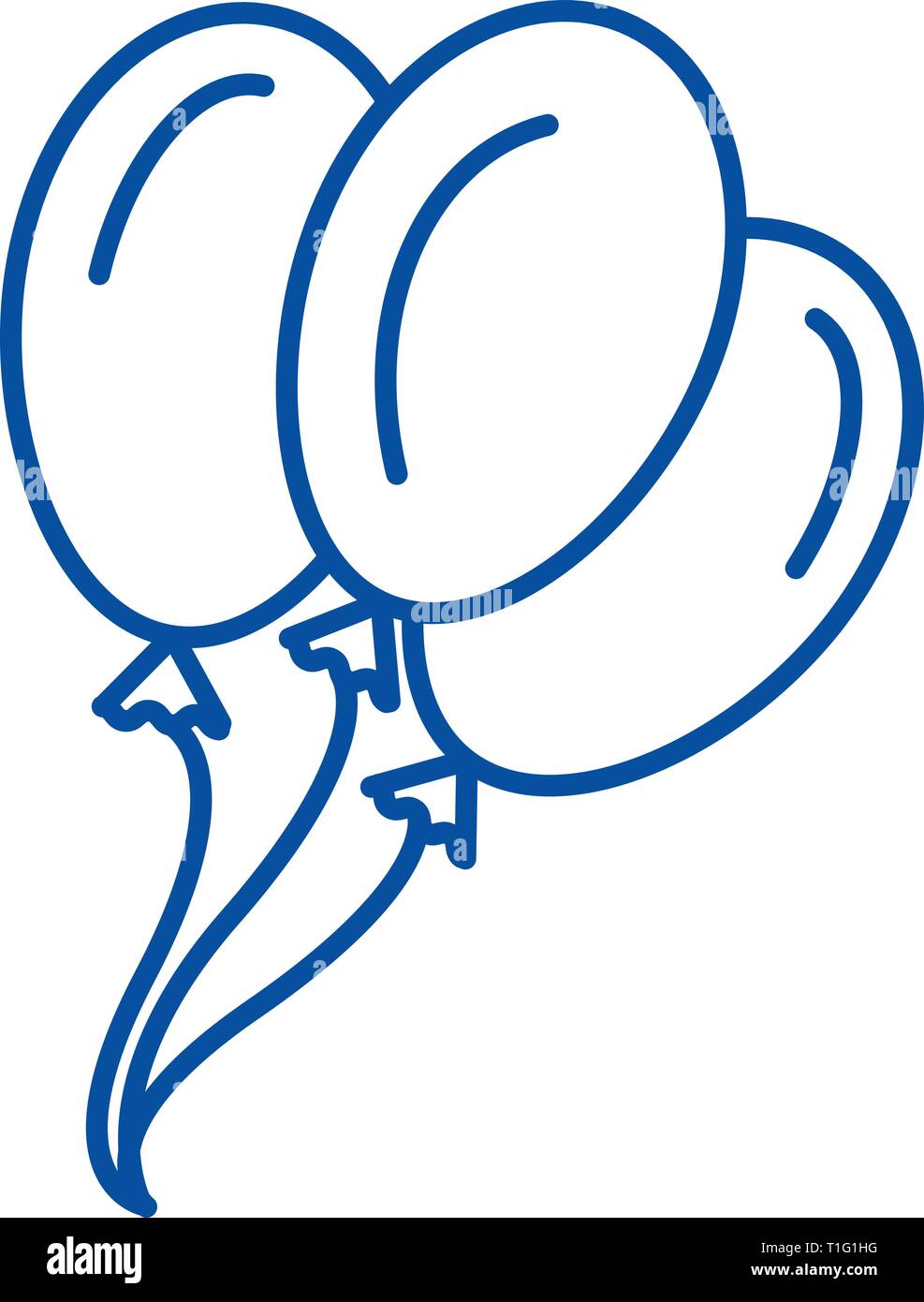 Balloons line icon concept. Balloons flat vector symbol, sign, outline ...