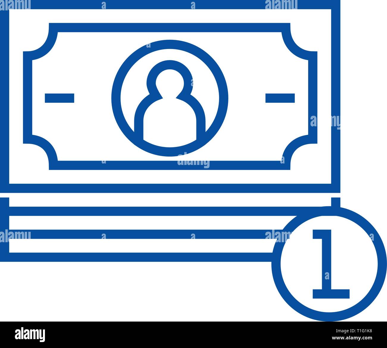 Banknotes, cents line icon concept. Banknotes, cents flat vector symbol ...