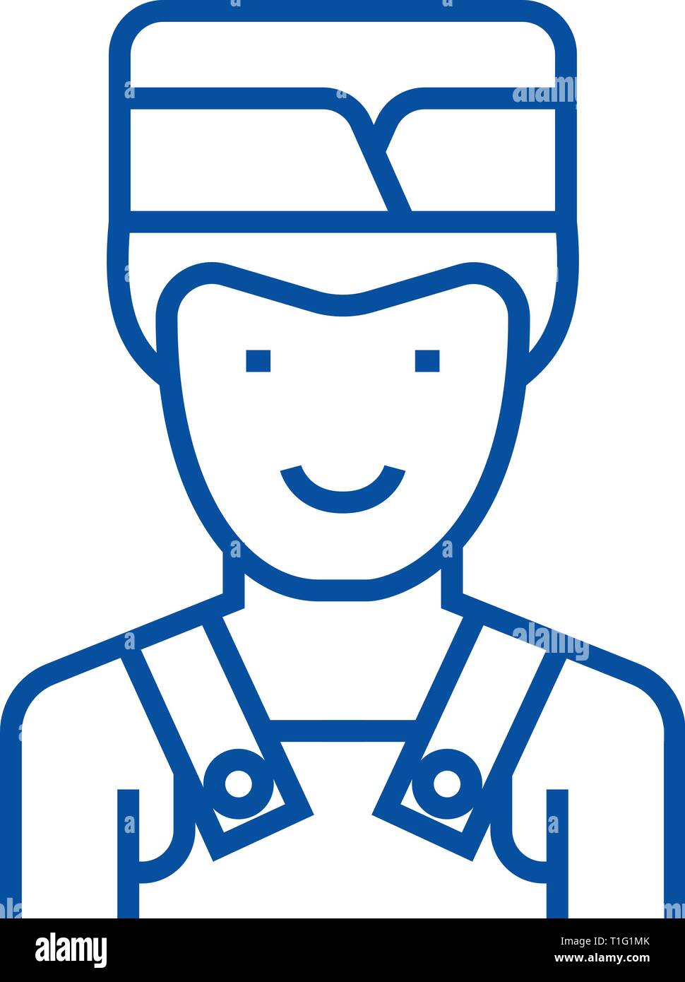Barman line icon concept. Barman flat vector symbol, sign, outline ...