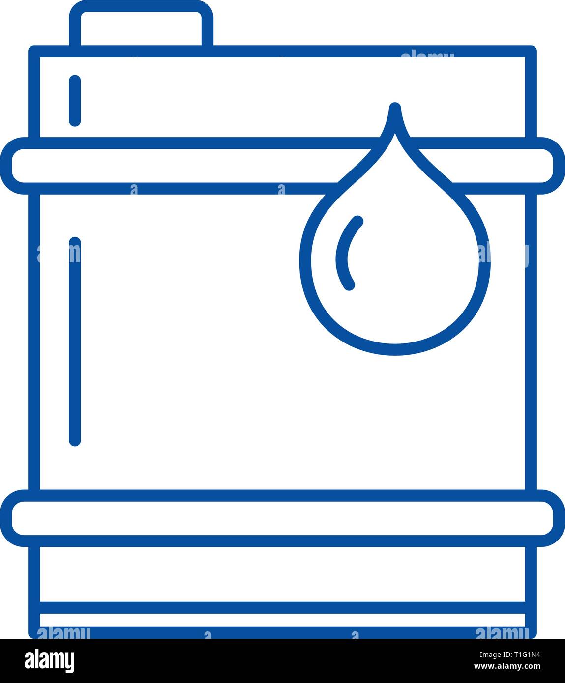 Barrel of oil line icon concept. Barrel of oil flat vector symbol, sign ...