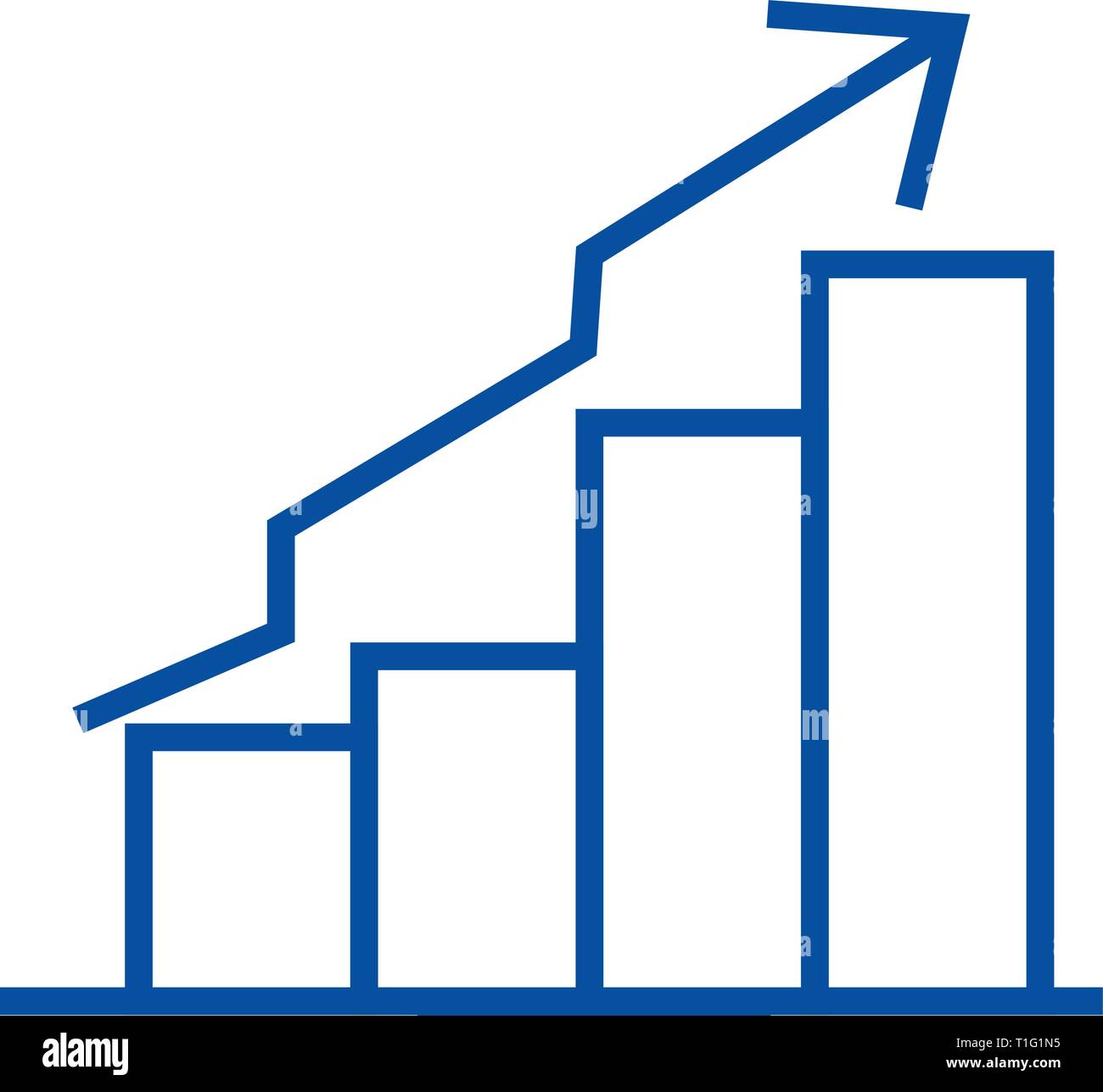 Bars ascendant graph line icon concept. Bars ascendant graph flat ...