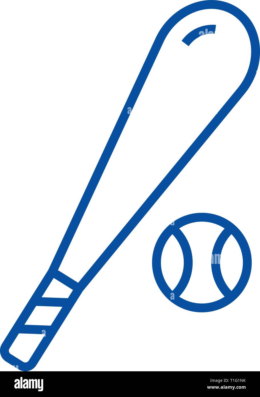 Baseball line icon concept. Baseball flat vector symbol, sign, outline ...