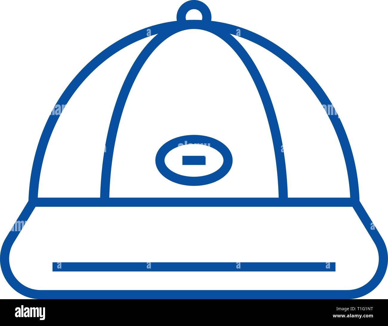 Baseball cap line icon concept. Baseball cap flat vector symbol, sign ...