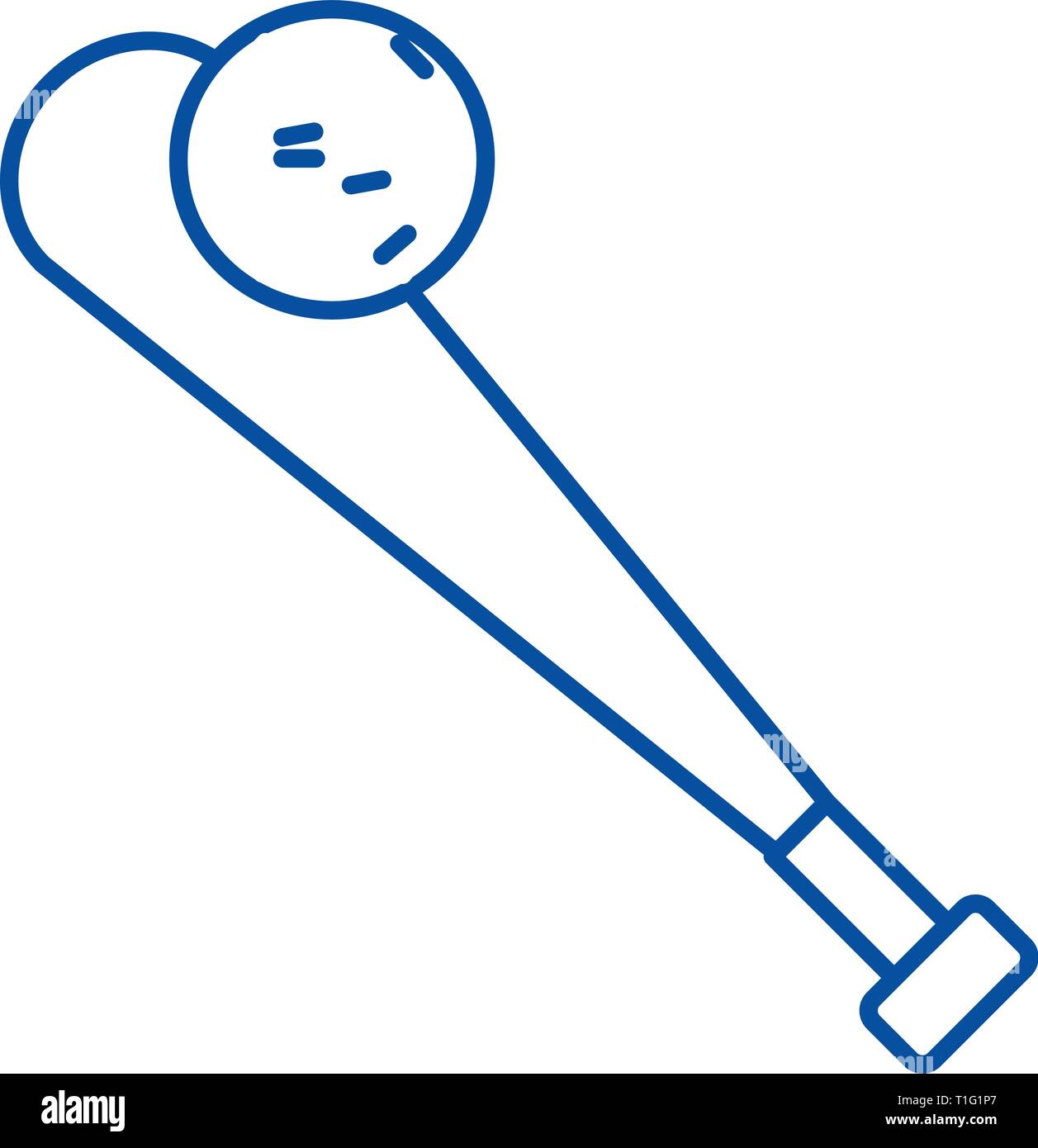 Baseball equipment line icon concept. Baseball equipment flat vector ...