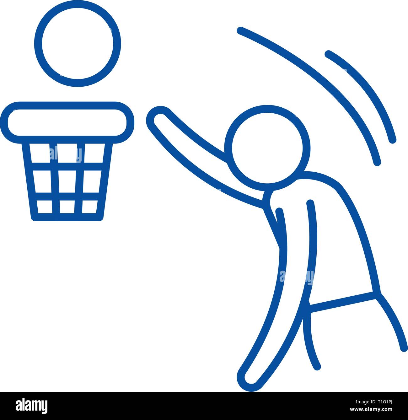 Basketball line icon concept. Basketball flat vector symbol, sign ...