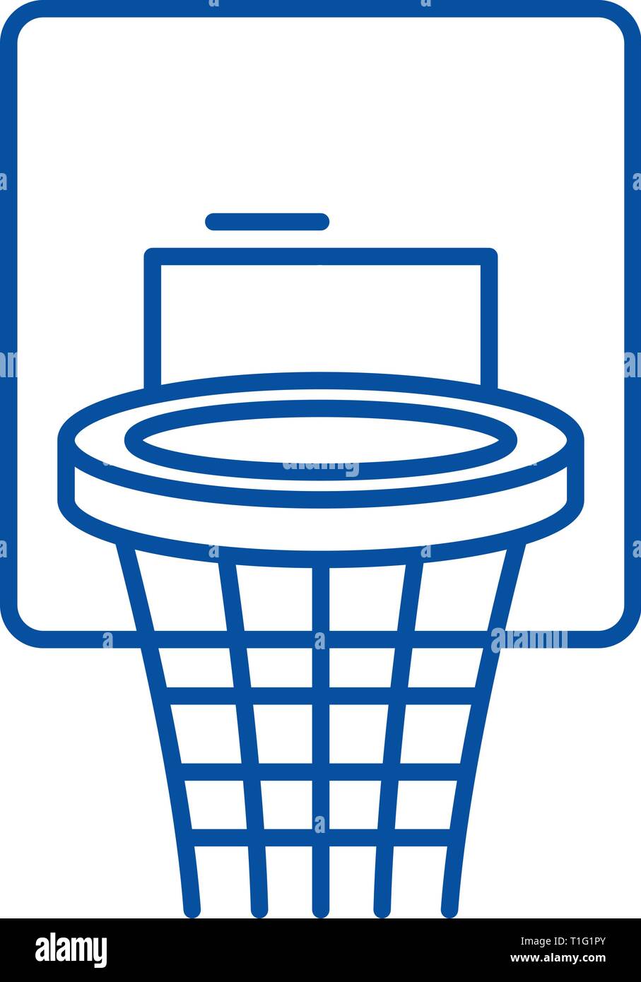 Basketball basket line icon concept. Basketball basket flat vector ...