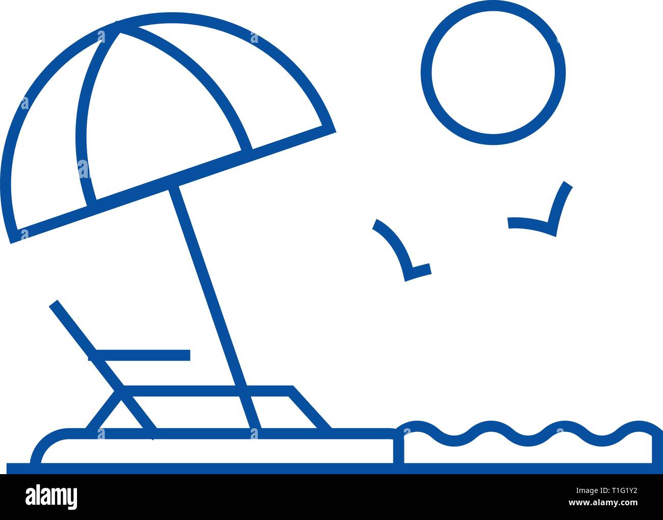 Beach line icon concept. Beach flat vector symbol, sign, outline ...