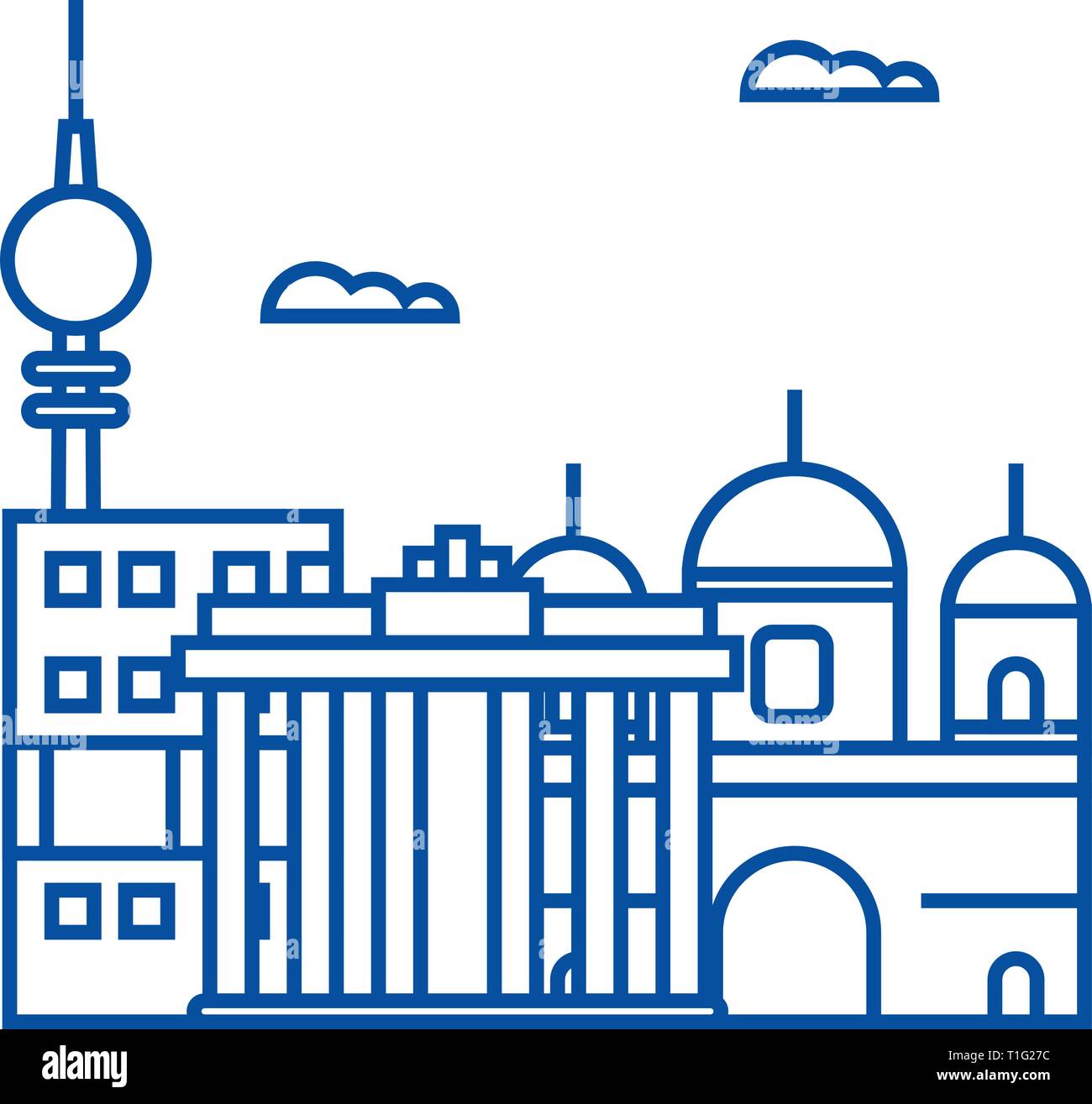 Berlin Line Icon Concept Berlin Flat Vector Symbol Sign Outline Illustration Stock Vector