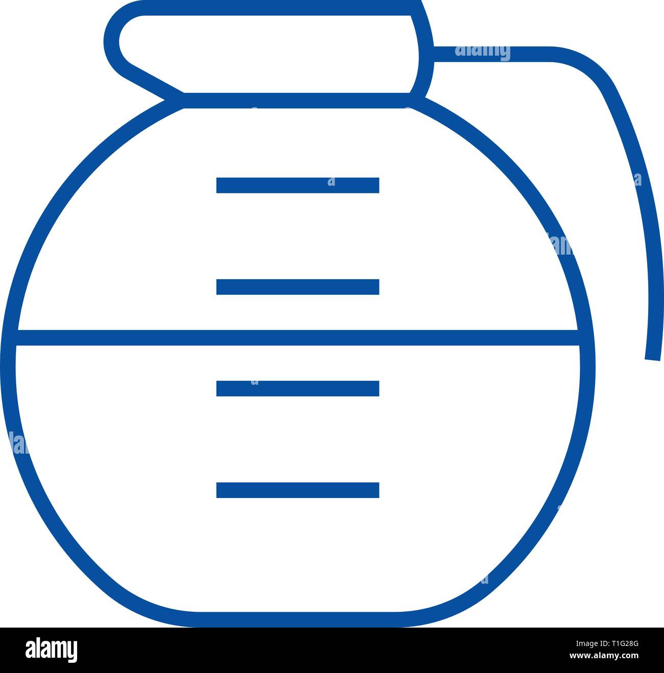 Beverage, drinks, pot line icon concept. Beverage, drinks, pot flat ...