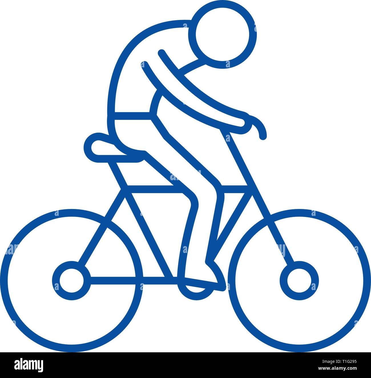 Bicycle race line icon concept. Bicycle race flat vector symbol, sign ...