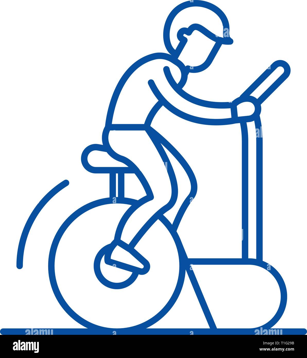 Bicycle training line icon concept. Bicycle training flat vector symbol ...
