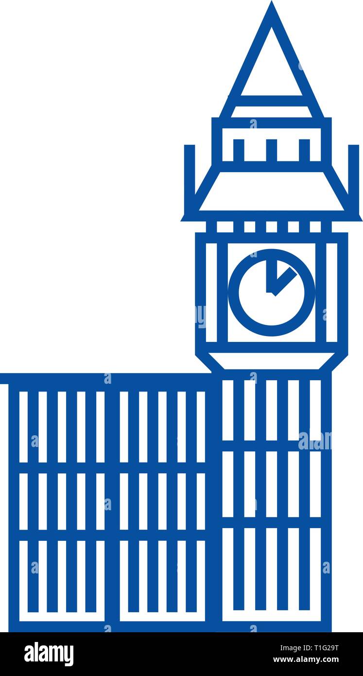 Big ben london line icon concept. Big ben london flat vector symbol ...