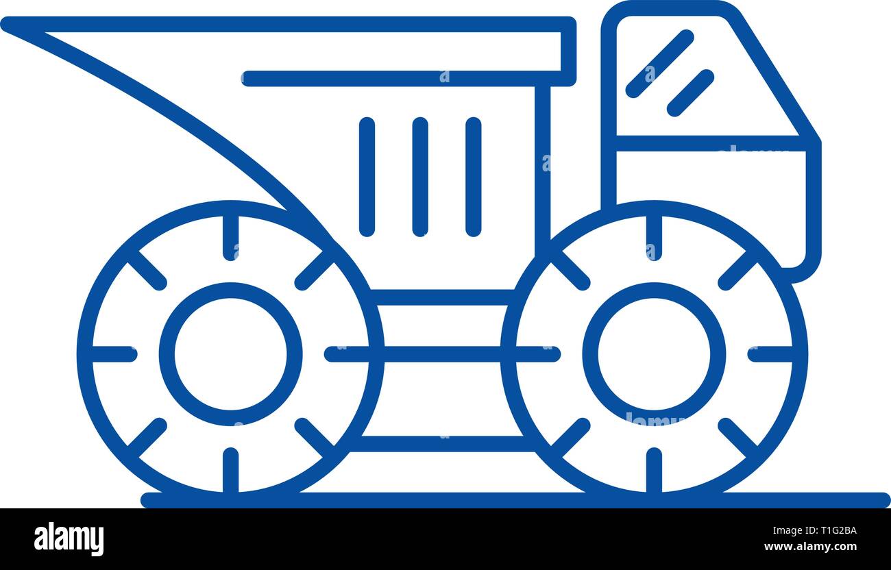 Big construction machine line icon concept. Big construction machine ...