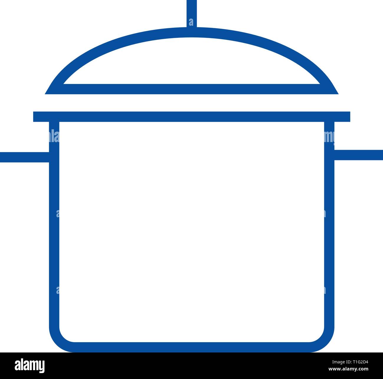 Big pot line icon concept. Big pot flat vector symbol, sign, outline ...
