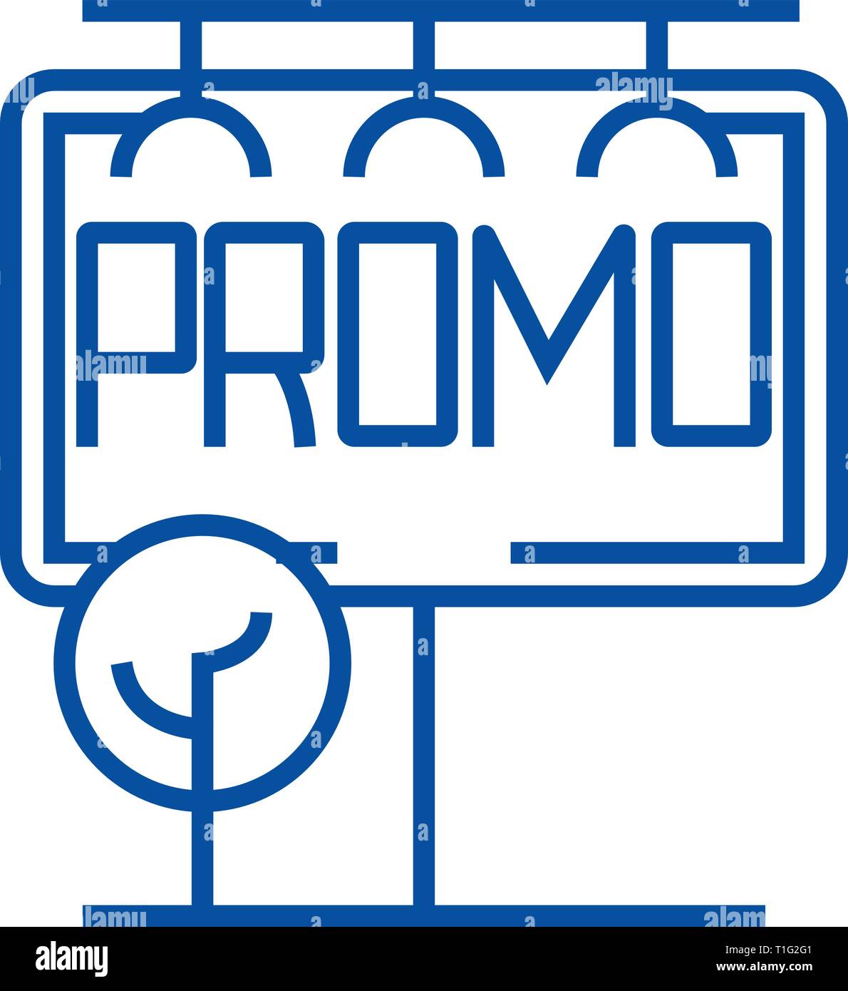 Billboard, advertising, line icon concept. Billboard, advertising, flat ...