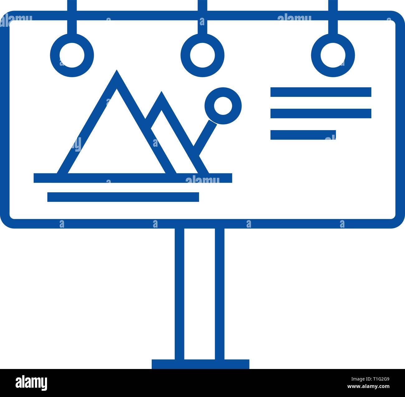 Billboard,advertising line icon concept. Billboard,advertising flat ...