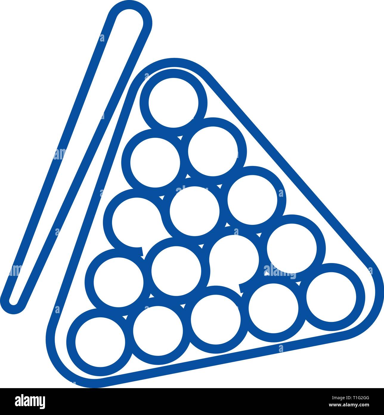 Billiards line icon concept. Billiards flat vector symbol, sign ...