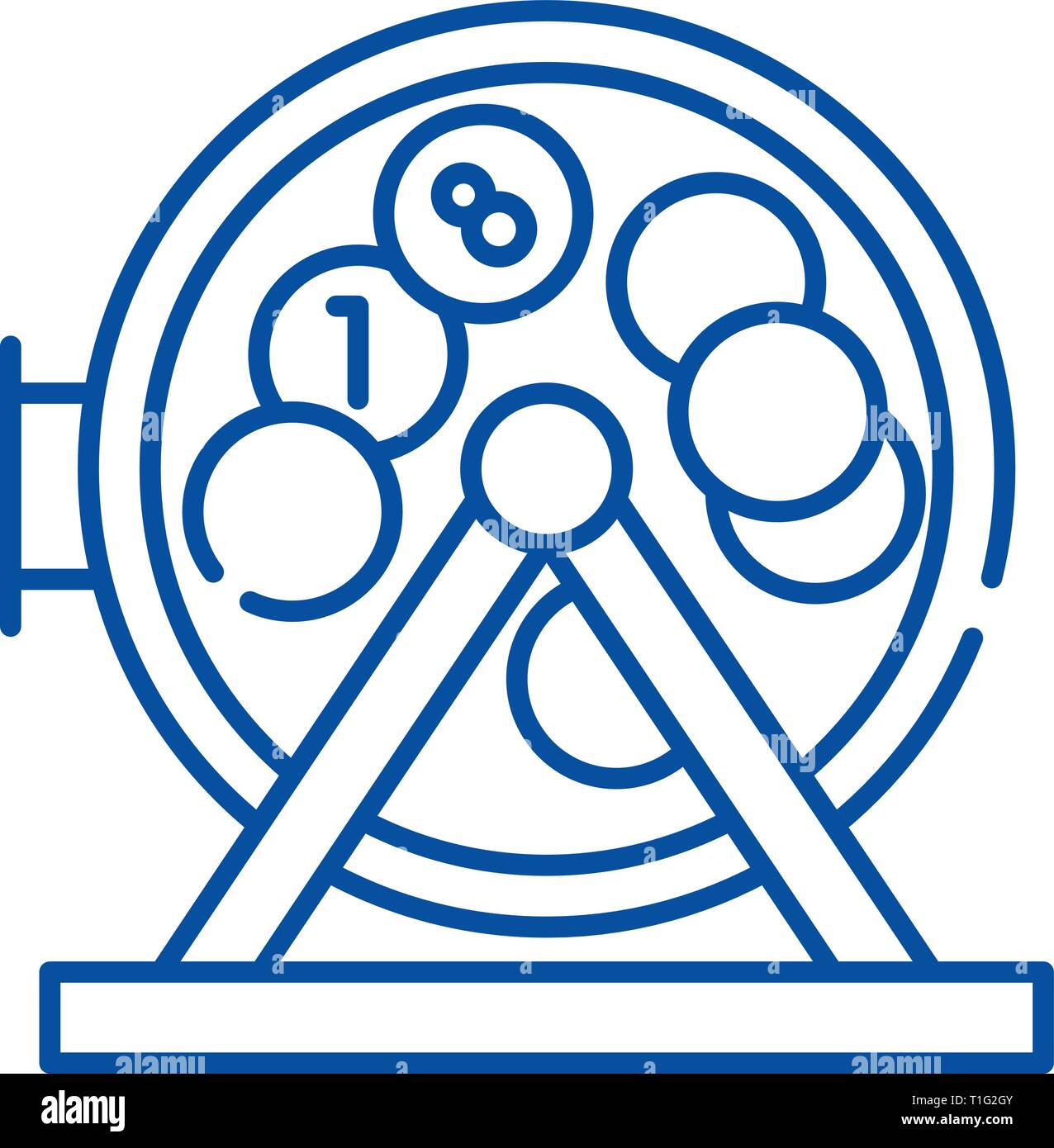 Bingo balls and lotto line icon concept. Bingo balls and lotto flat ...