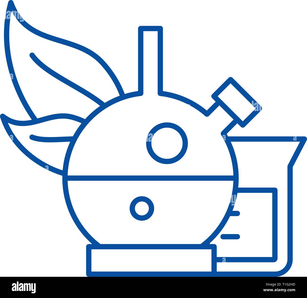 Bio chemistry line icon concept. Bio chemistry flat vector symbol, sign ...