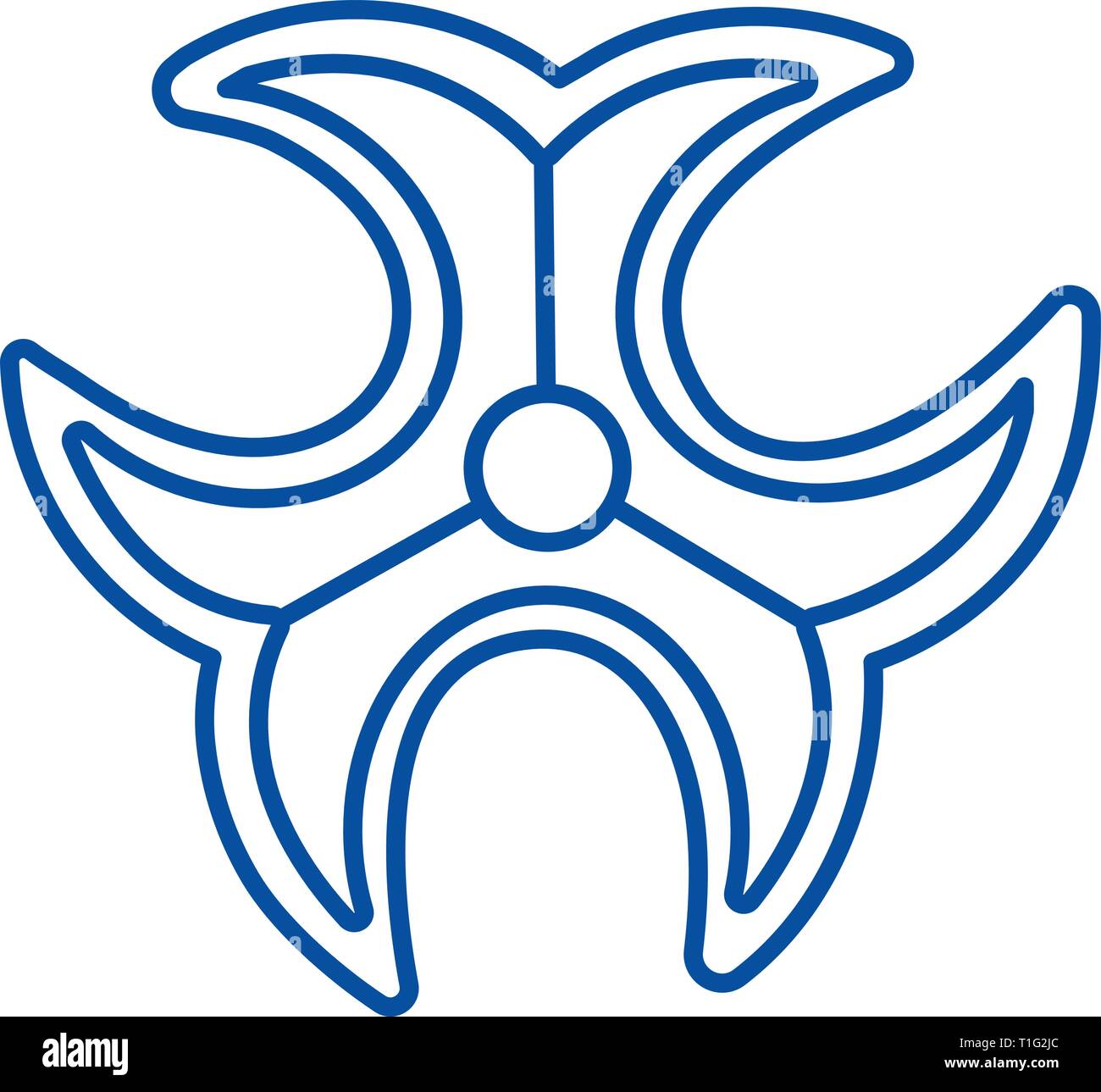 Biohazard sign line icon concept. Biohazard sign flat vector symbol ...