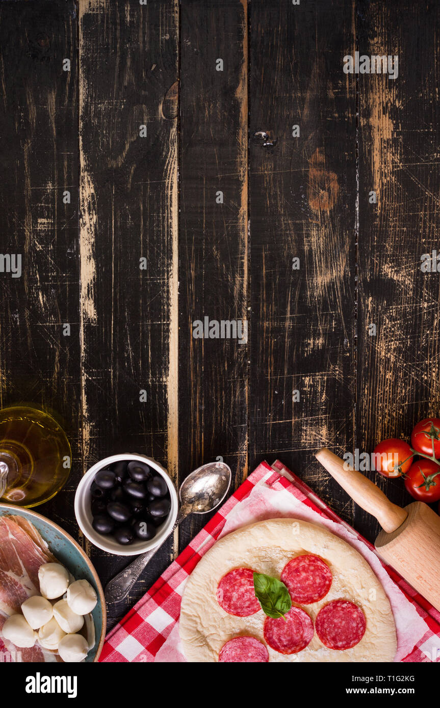 Pizza making background Stock Photo - Alamy