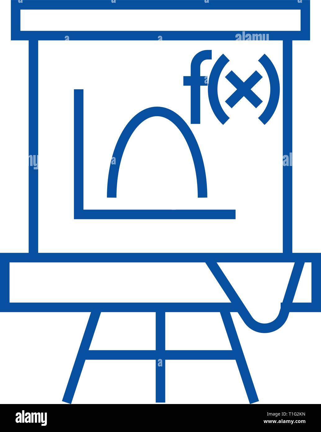 Blackboard,mathematics line icon concept. Blackboard,mathematics flat ...