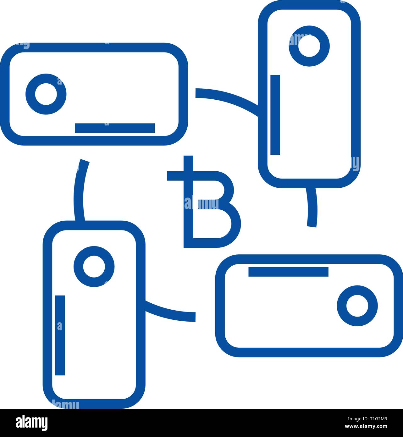 Blockchain technology line icon concept. Blockchain technology flat ... Blockchain technology line icon concept. Blockchain technology flat ...