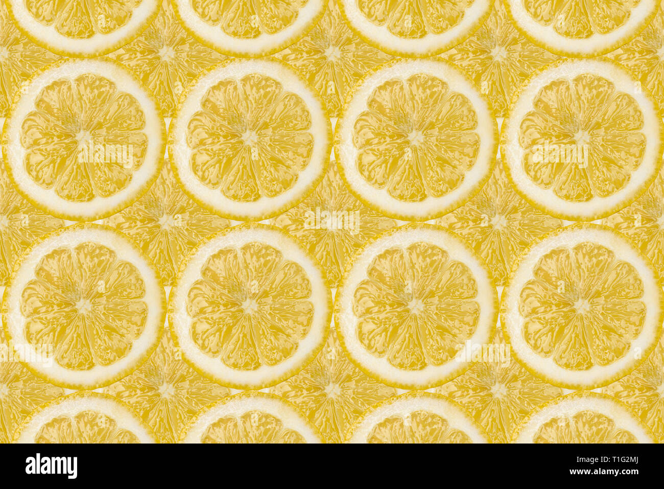 Pattern made from fresh lemon slices overlapping, overhead view, flatlay. Fruit background Stock ...