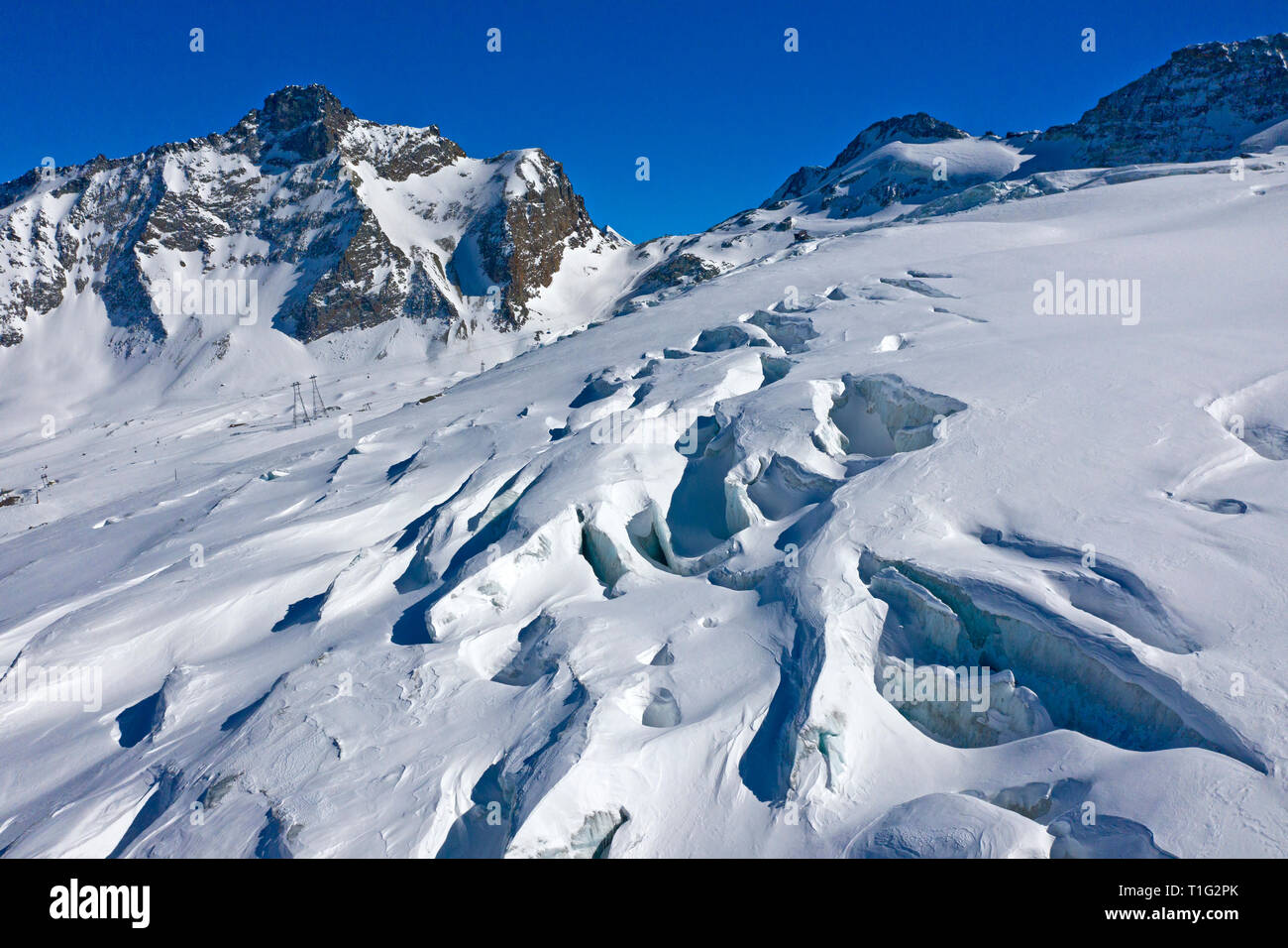 Aerial photo glacier crevasse hi-res stock photography and images - Alamy