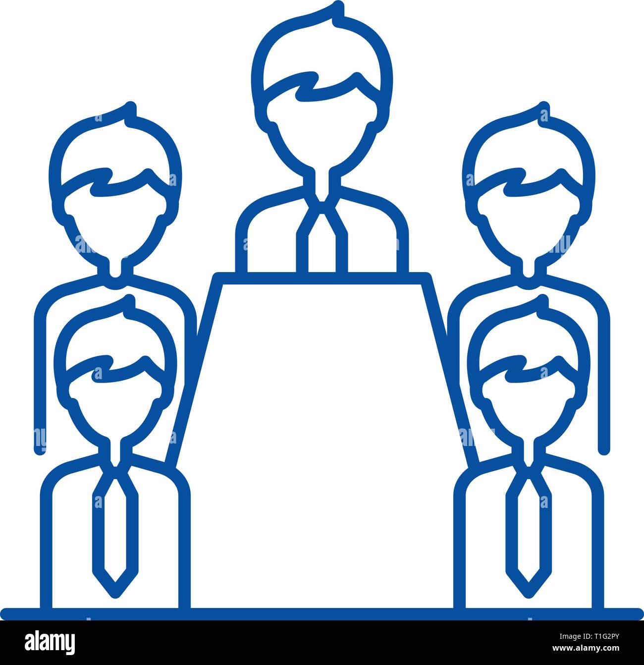 Board of directors line icon concept. Board of directors flat vector ...