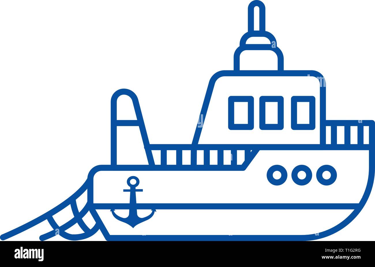 Boat fishing line icon concept. Boat fishing flat vector symbol, sign ...