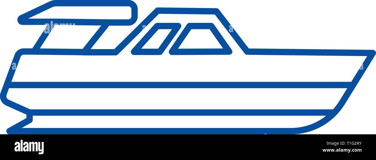 Boat launch,yacht line icon concept. Boat launch,yacht flat vector ...