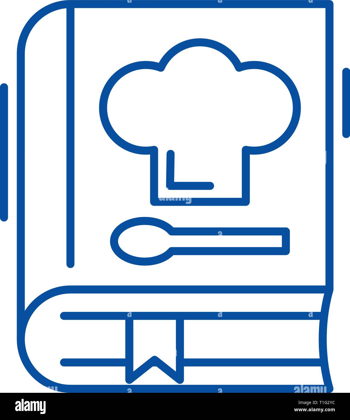 Book of recipes line icon concept. Book of recipes flat vector symbol ...