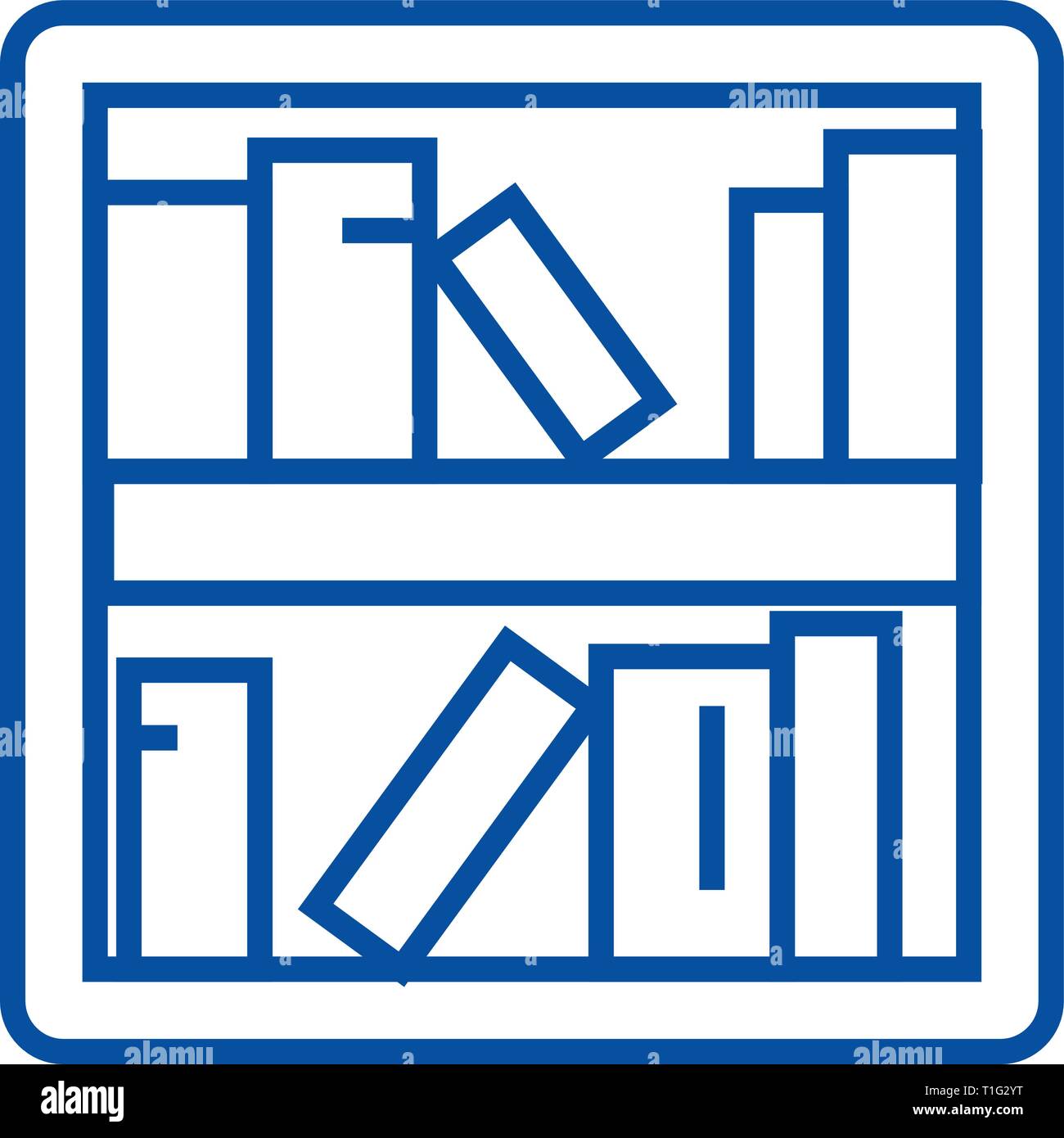 Book shelf line icon concept. Book shelf flat vector symbol, sign ...
