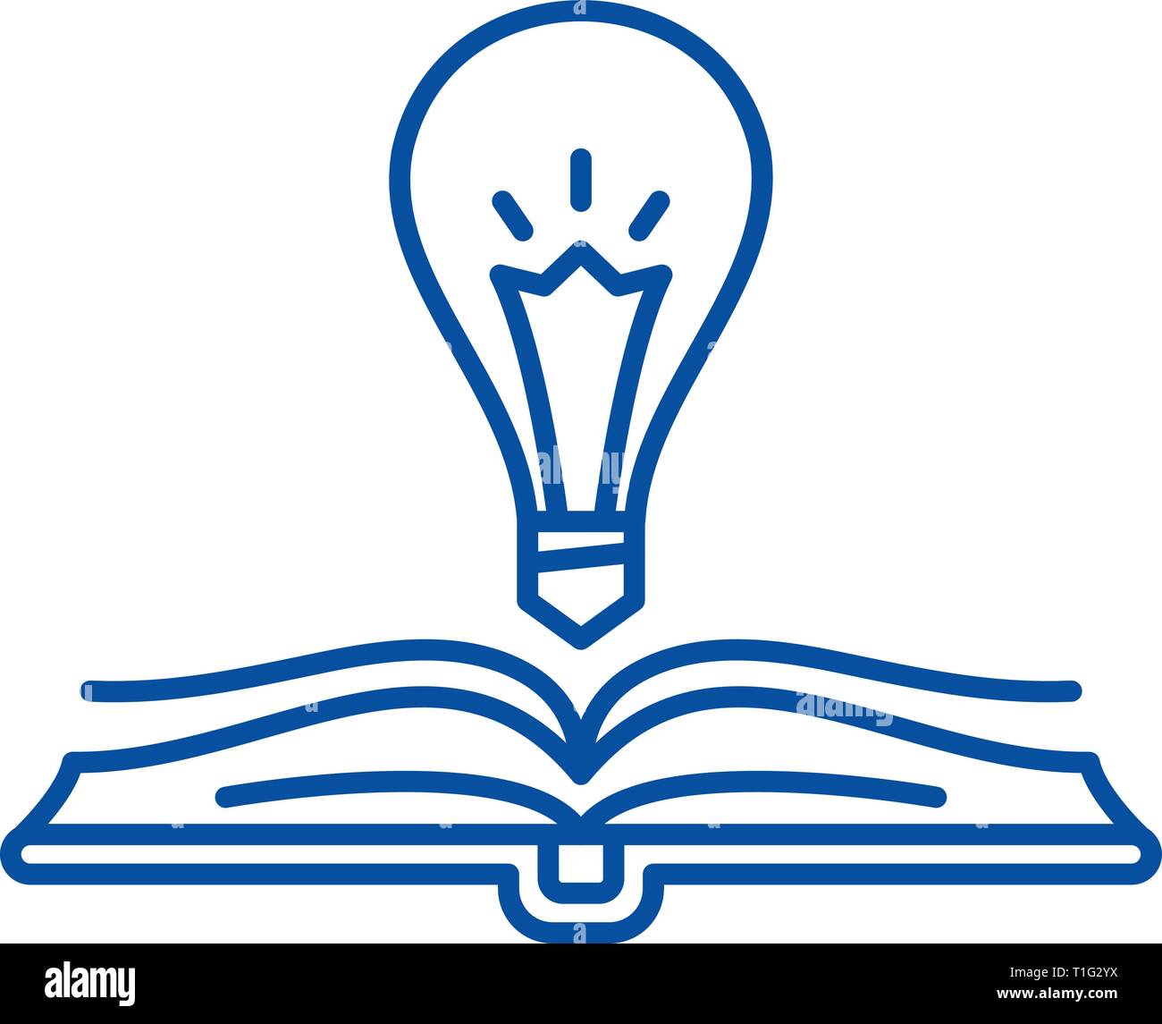 Book Wisdom Line Icon Concept Book Wisdom Flat Vector Symbol Sign