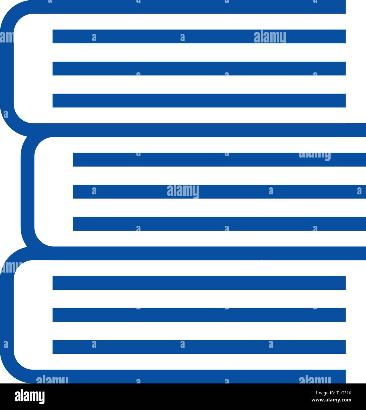 Books sign line icon concept. Books sign flat vector symbol, sign ...