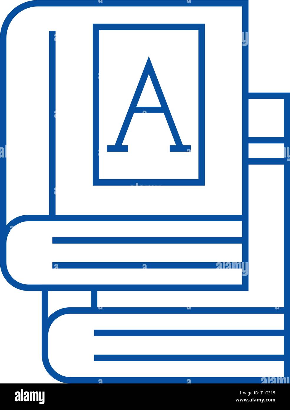 Books,text books line icon concept. Books,text books flat vector symbol ...