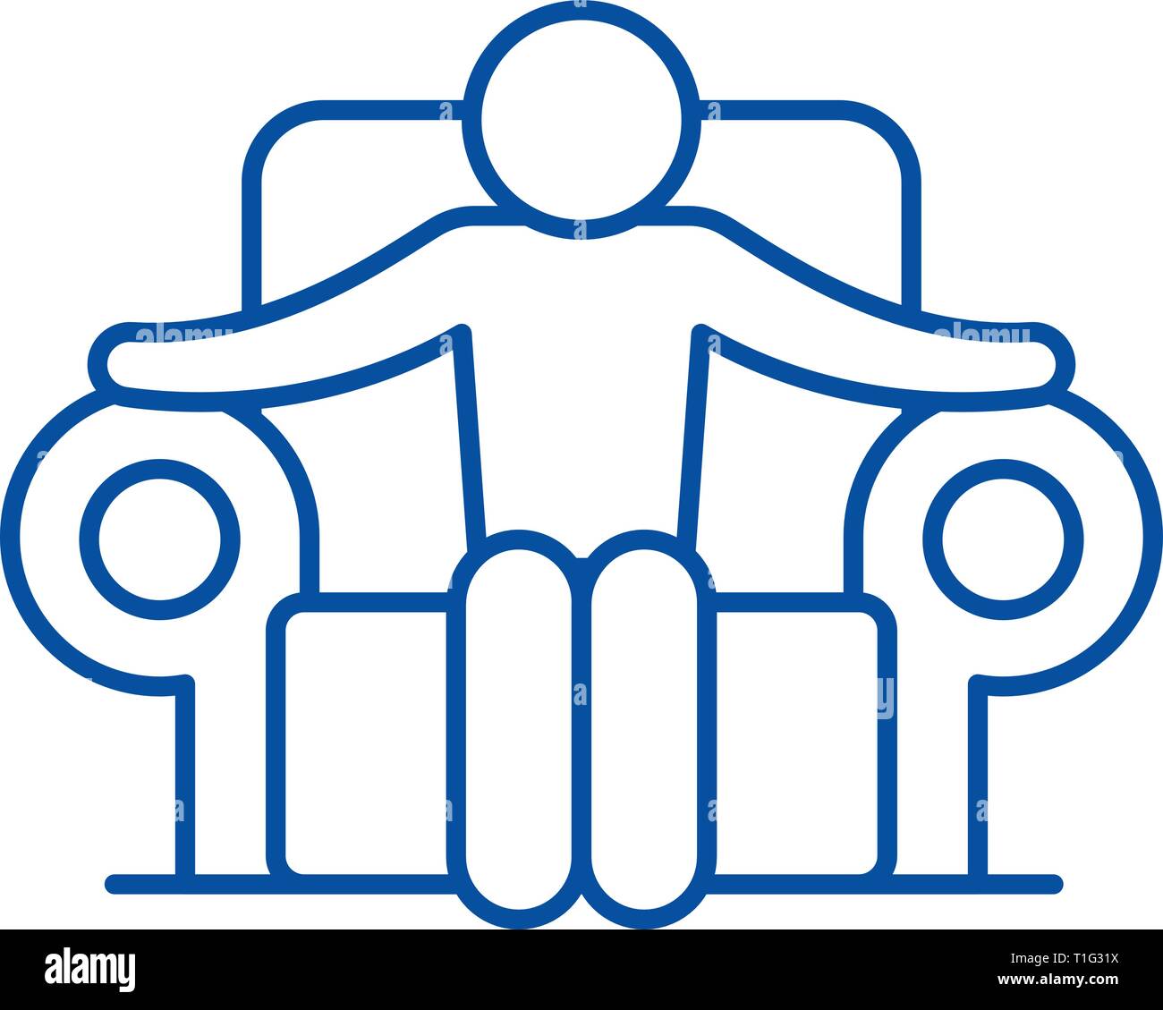 Boss line icon concept. Boss flat vector symbol, sign, outline ...