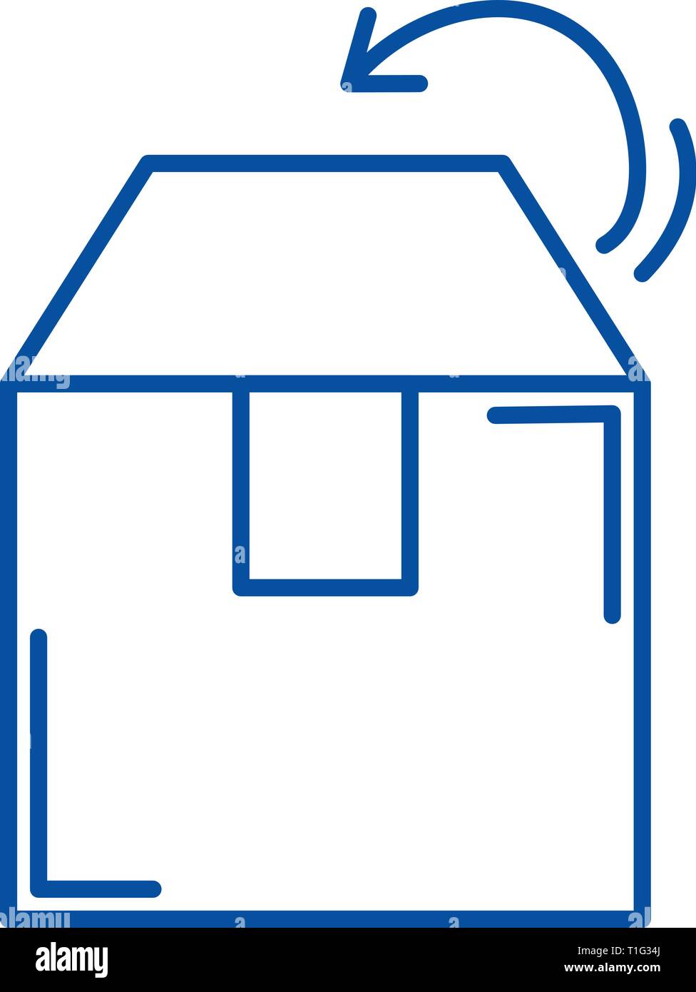 Box packing line icon concept. Box packing flat vector symbol, sign ...