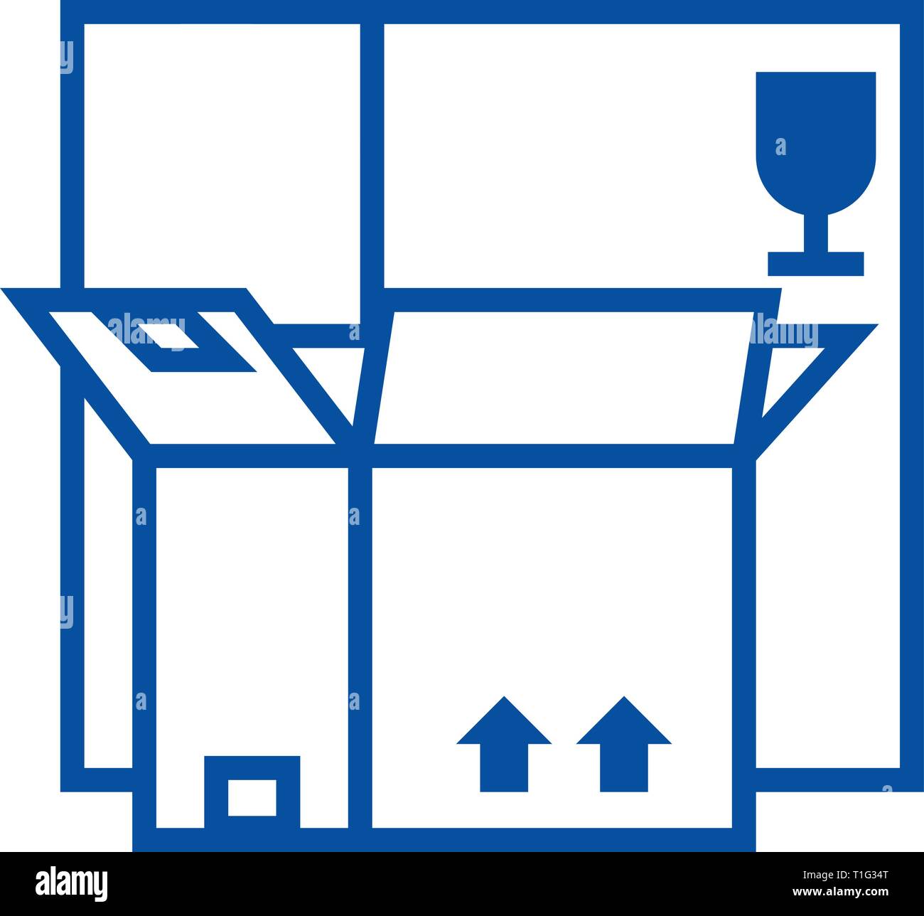 Boxes line icon concept. Boxes flat vector symbol, sign, outline ...