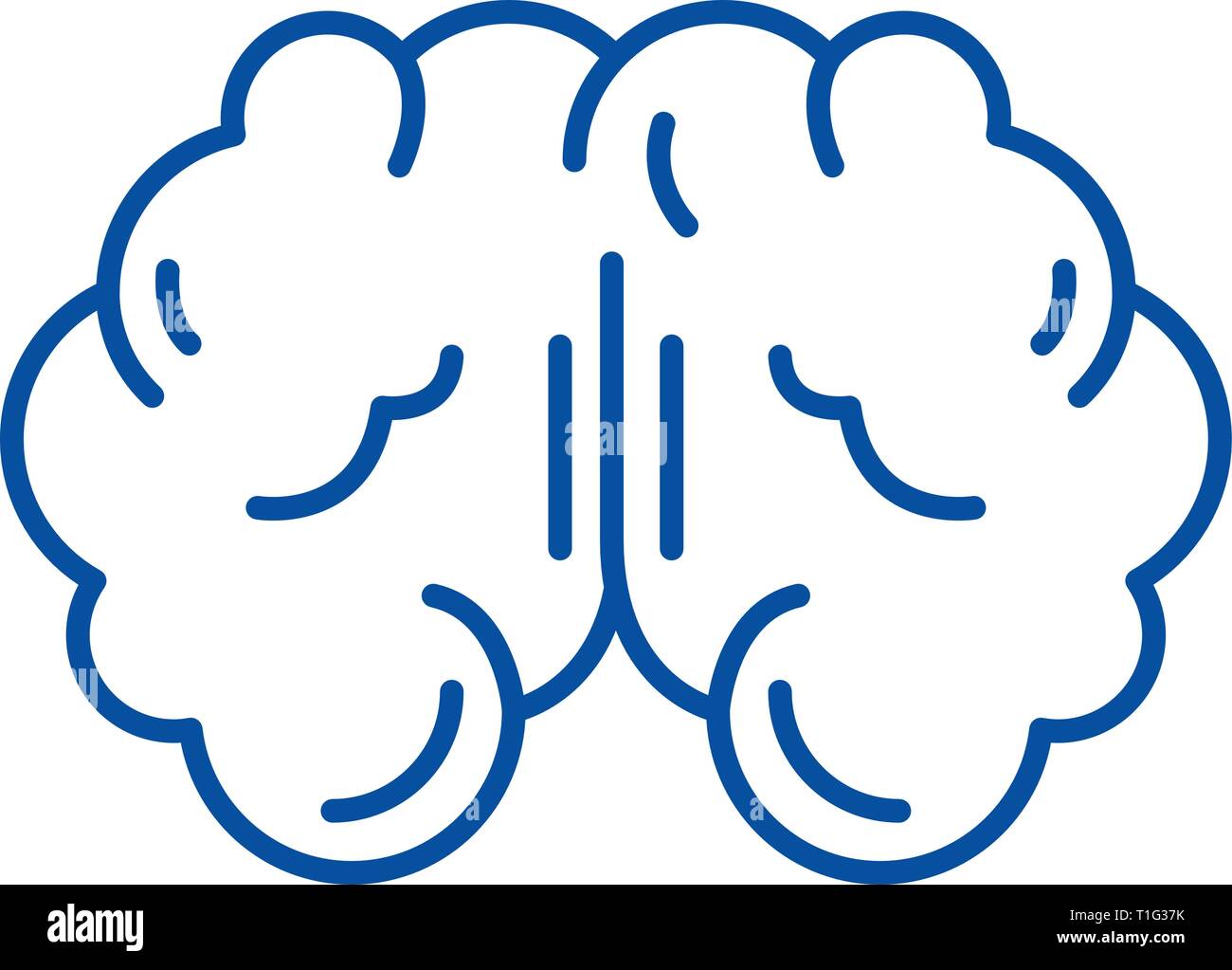 Brain line icon concept. Brain flat vector symbol, sign, outline ...