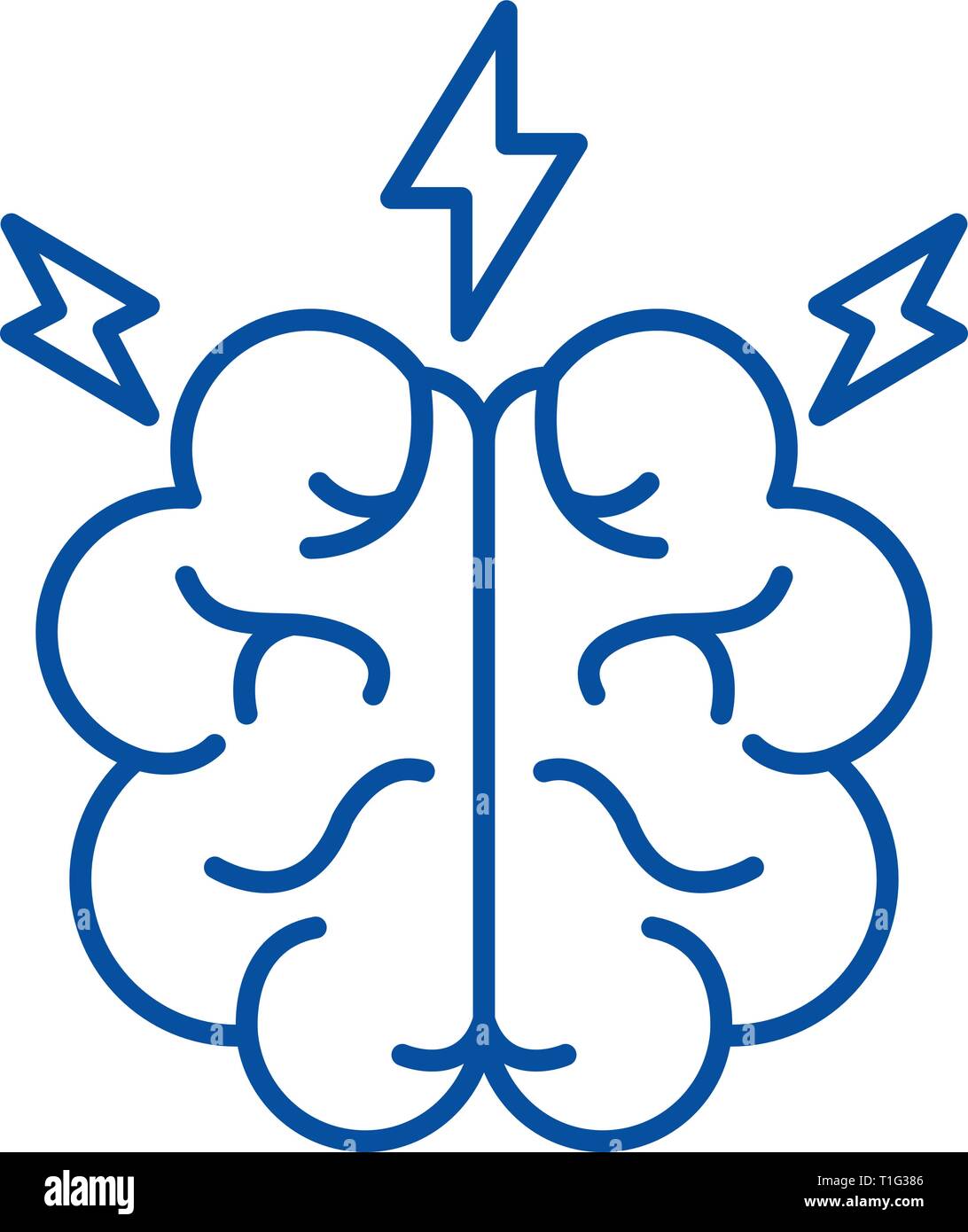 Brainstorm line icon concept. Brainstorm flat vector symbol, sign ... Brainstorm line icon concept. Brainstorm flat vector symbol, sign ...