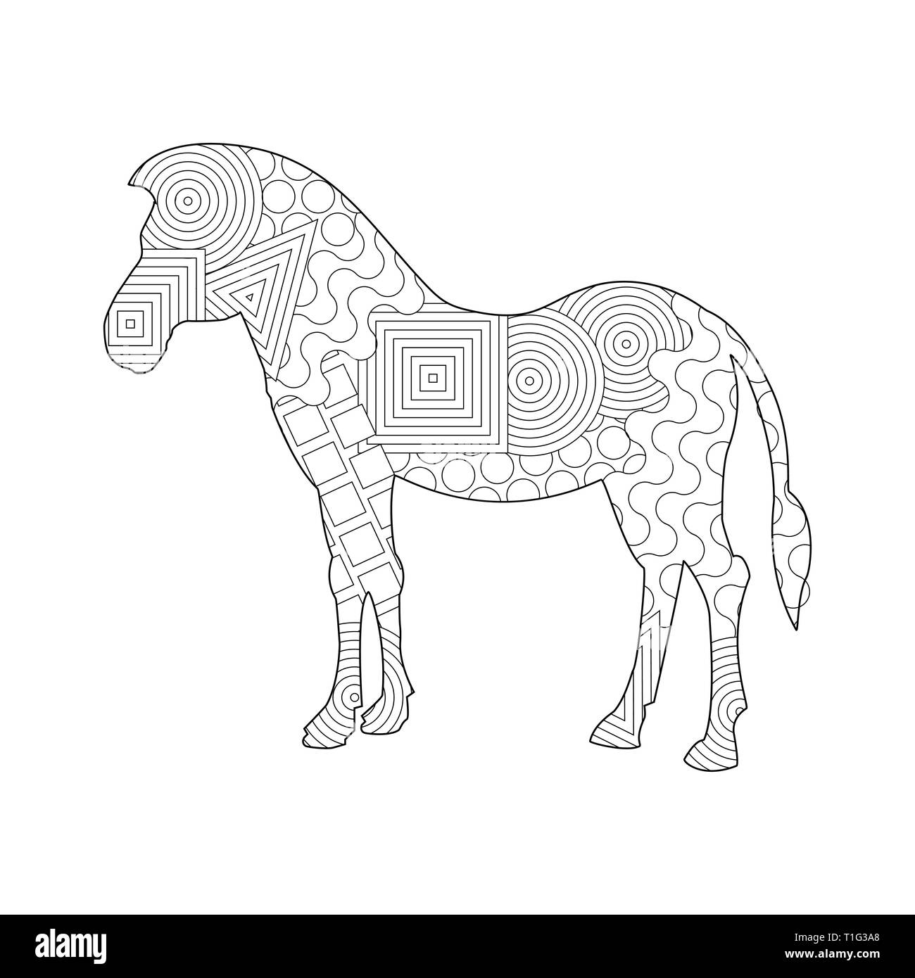 Frame silhouette of a Horse for coloring with colored paints or pencils ...