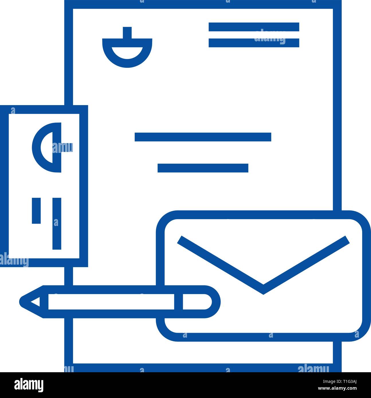 Branding identity line icon concept. Branding identity flat vector ...