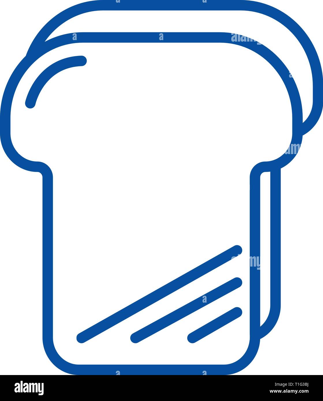 Bread toast line icon concept. Bread toast flat vector symbol, sign ...