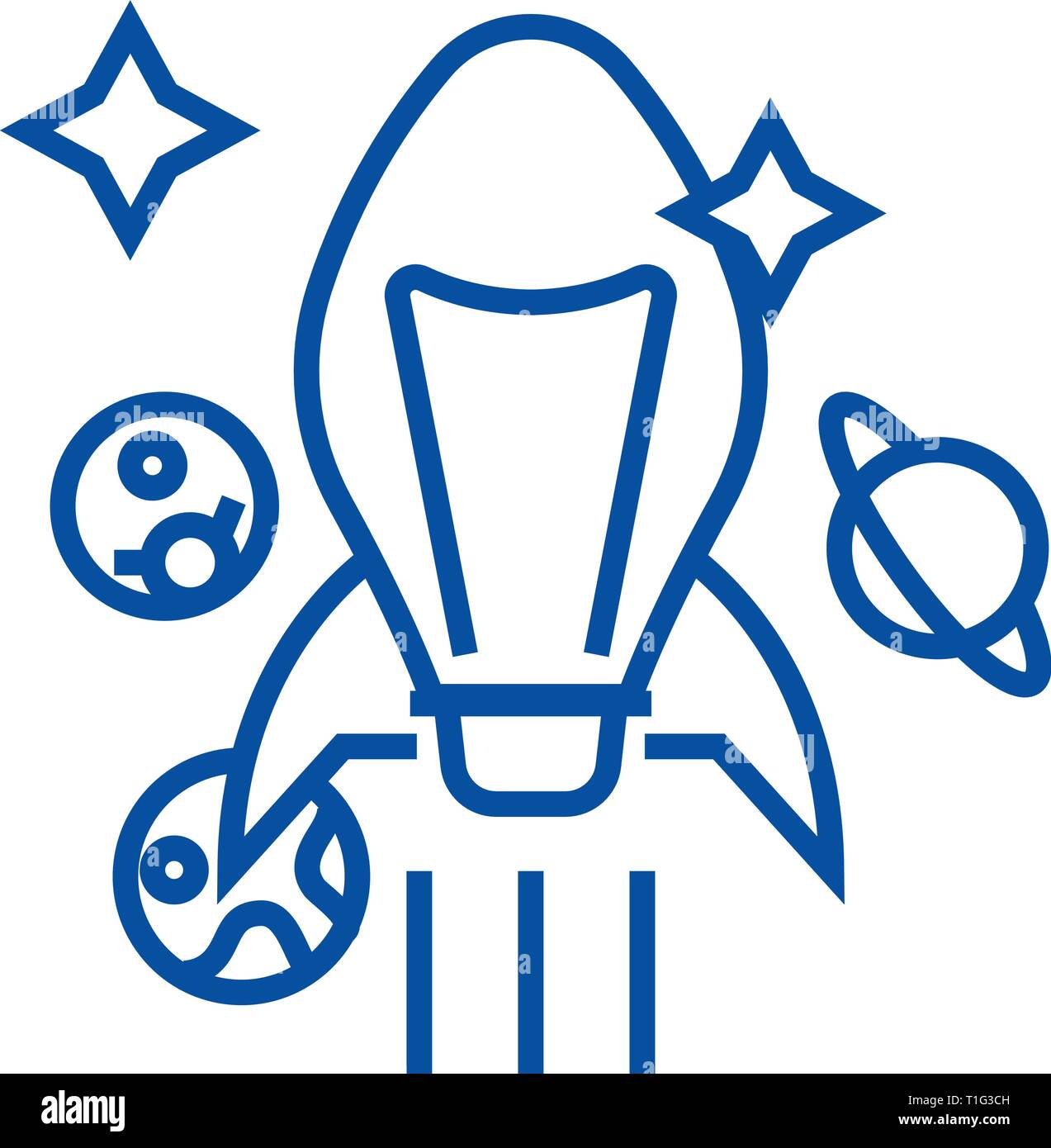 Breakthrough idea line icon concept. Breakthrough idea flat vector ...