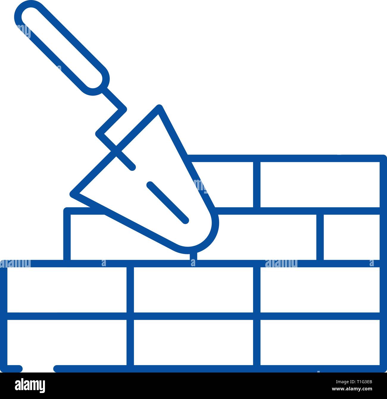 Brickwork line icon concept. Brickwork flat vector symbol, sign ...