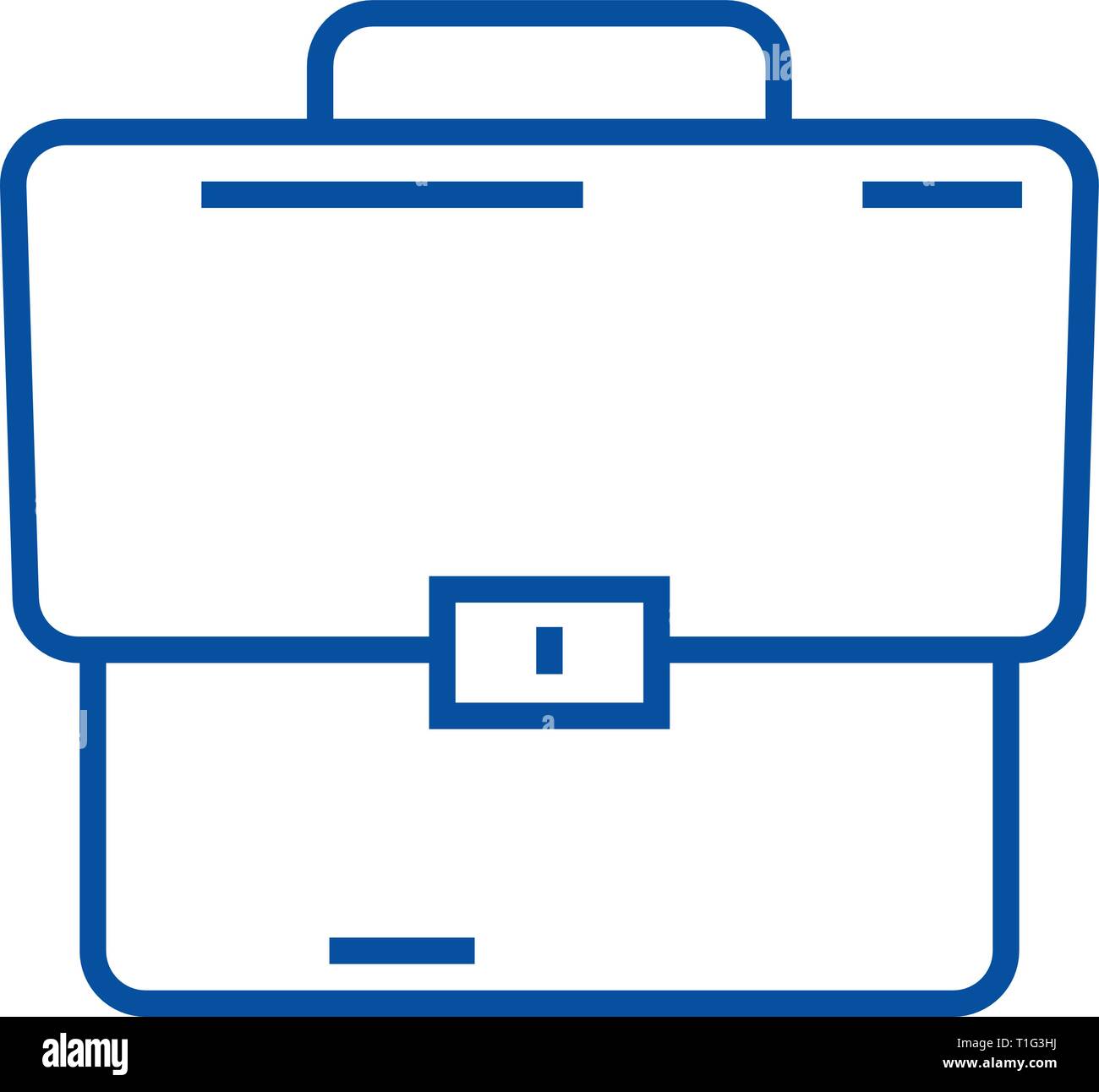Briefcase line icon concept. Briefcase flat vector symbol, sign ...