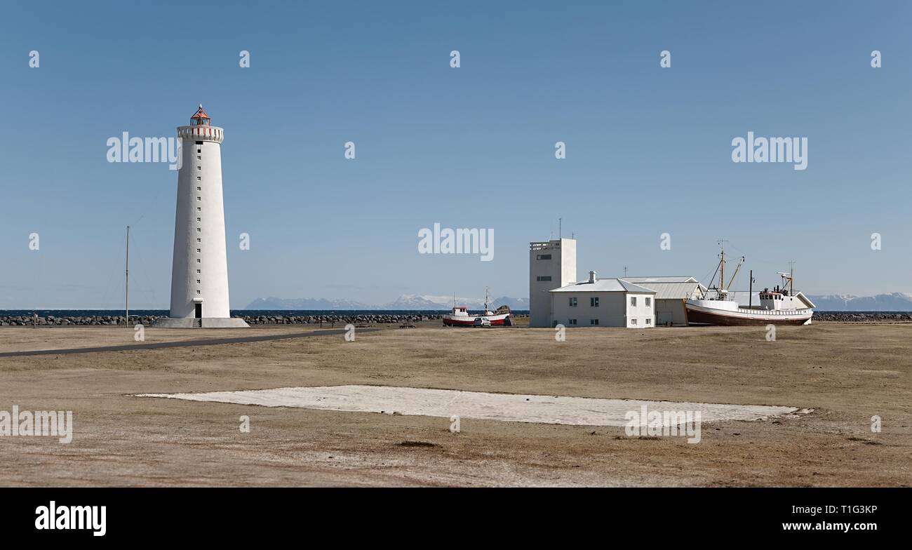 Gardskagi with old lighthouse hi-res stock photography and images - Alamy