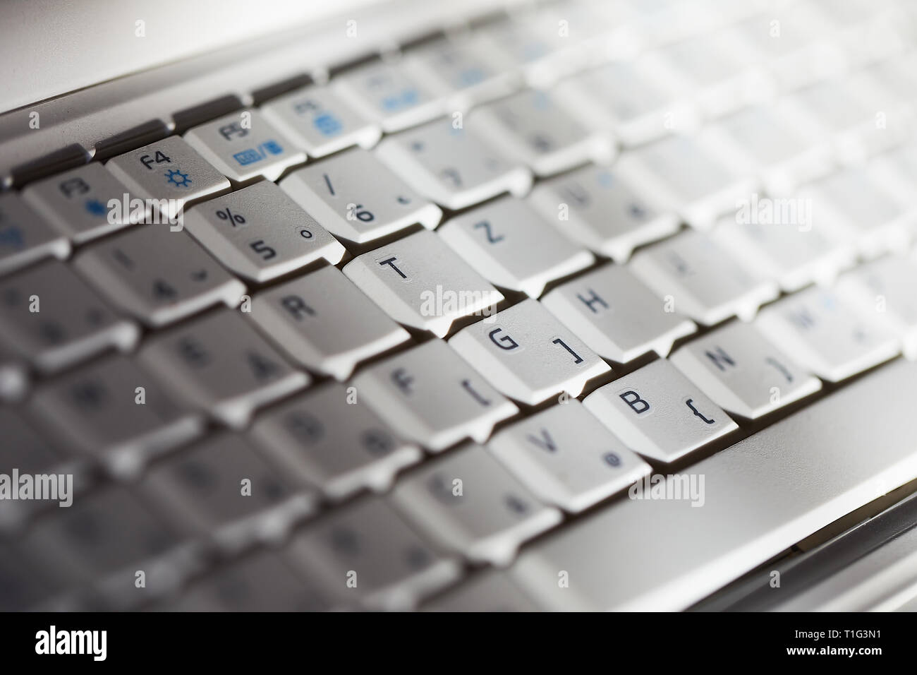 White Keyboard Detail Stock Photo - Alamy